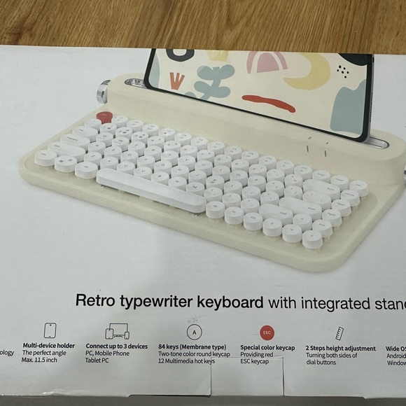 Computers, Laptops & Parts | Actto B53 Wireless Typewriter Retro Bluetooth Keyboard Ivory Butter ...